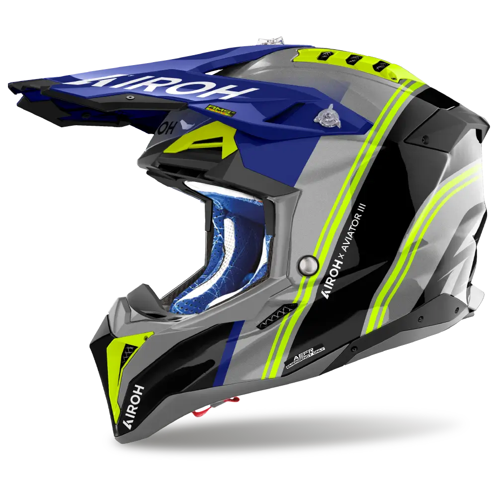 Airoh Aviator 3 Hima Gloss Blue Helmet – EasyR