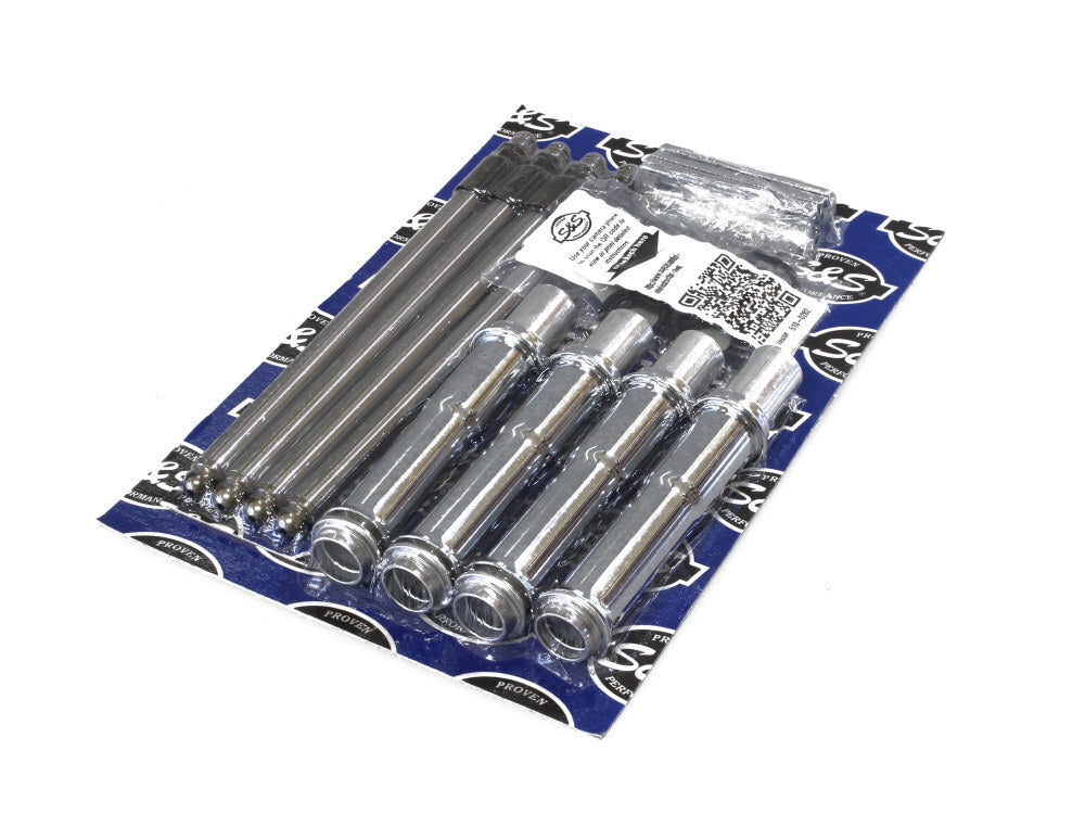 S&S Cycle SS106-6051 Quickee Adjustable Pushrod Kit Chrome for Twin Ca ...