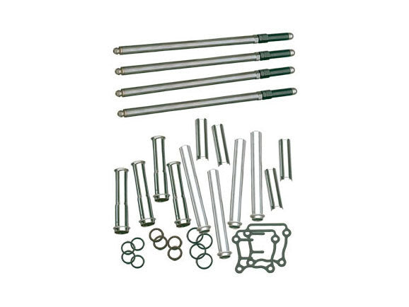 S&S Cycle SS93-5095 Standard Adjustable Pushrod Kit Chrome for Twin Ca ...
