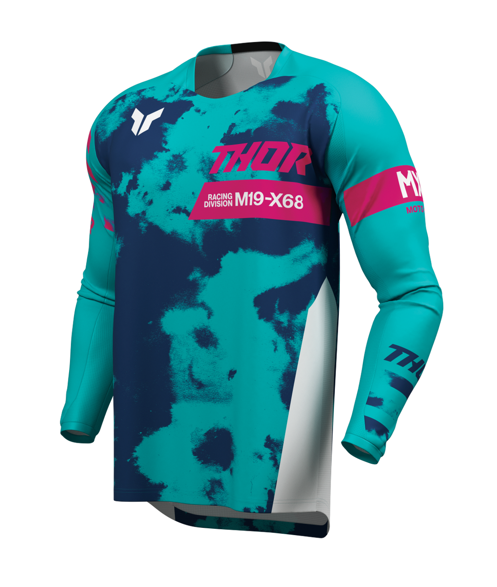 Thor 2026 Launchmode Bleach White/Aqua Jersey – EasyR